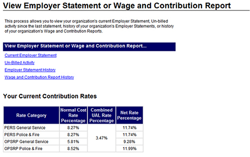 View Employer Statement or Wage and Contribution Report